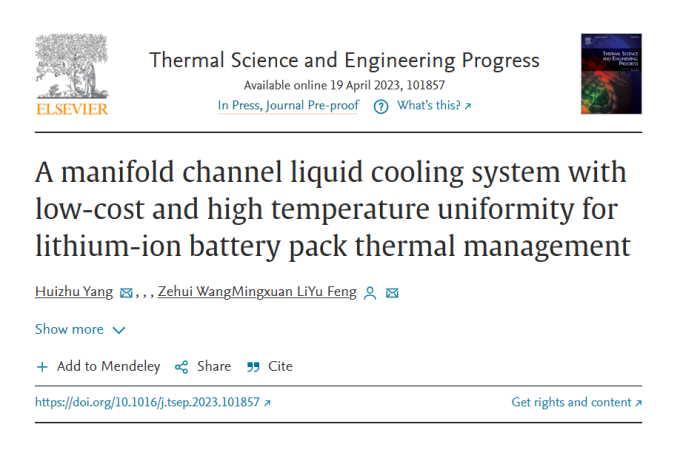 A Liquid Cooling System For Thermal Management Of Lithium-Ion Battery Packs